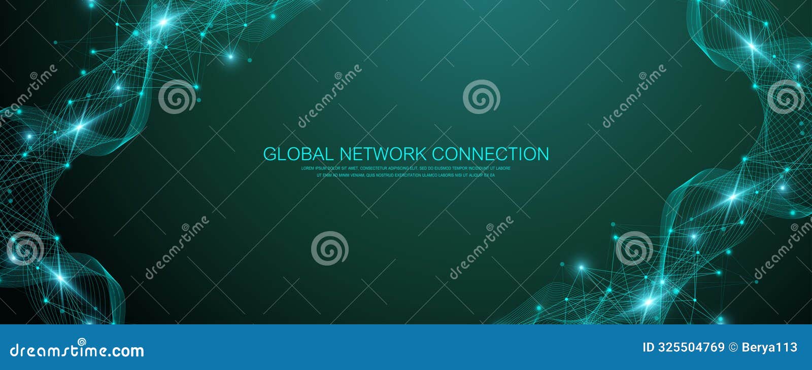 Global Network Connection Banner Design Template. Header Social Network ...