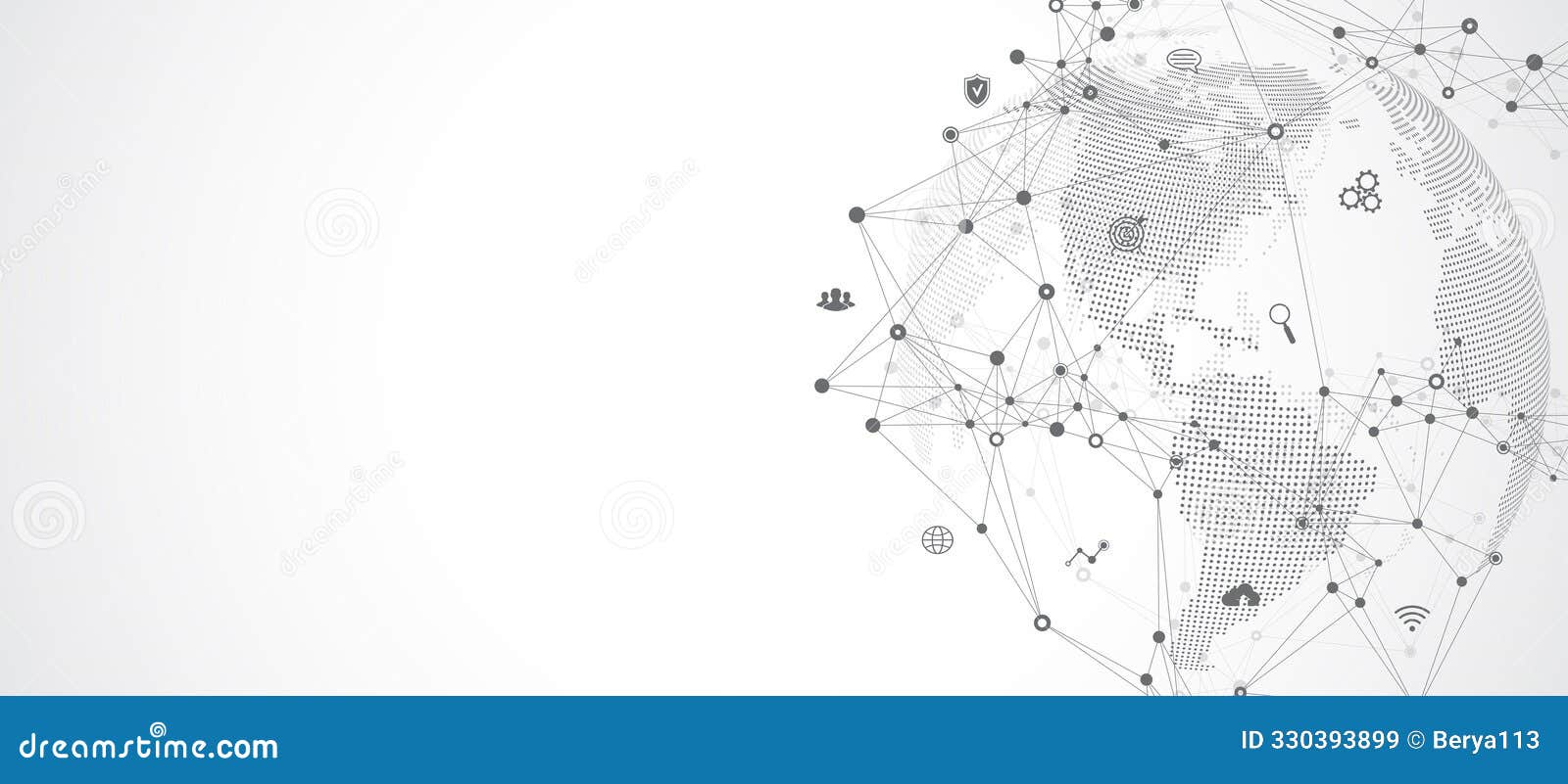 Global Network Connection Banner Design Template. Header Social Network ...