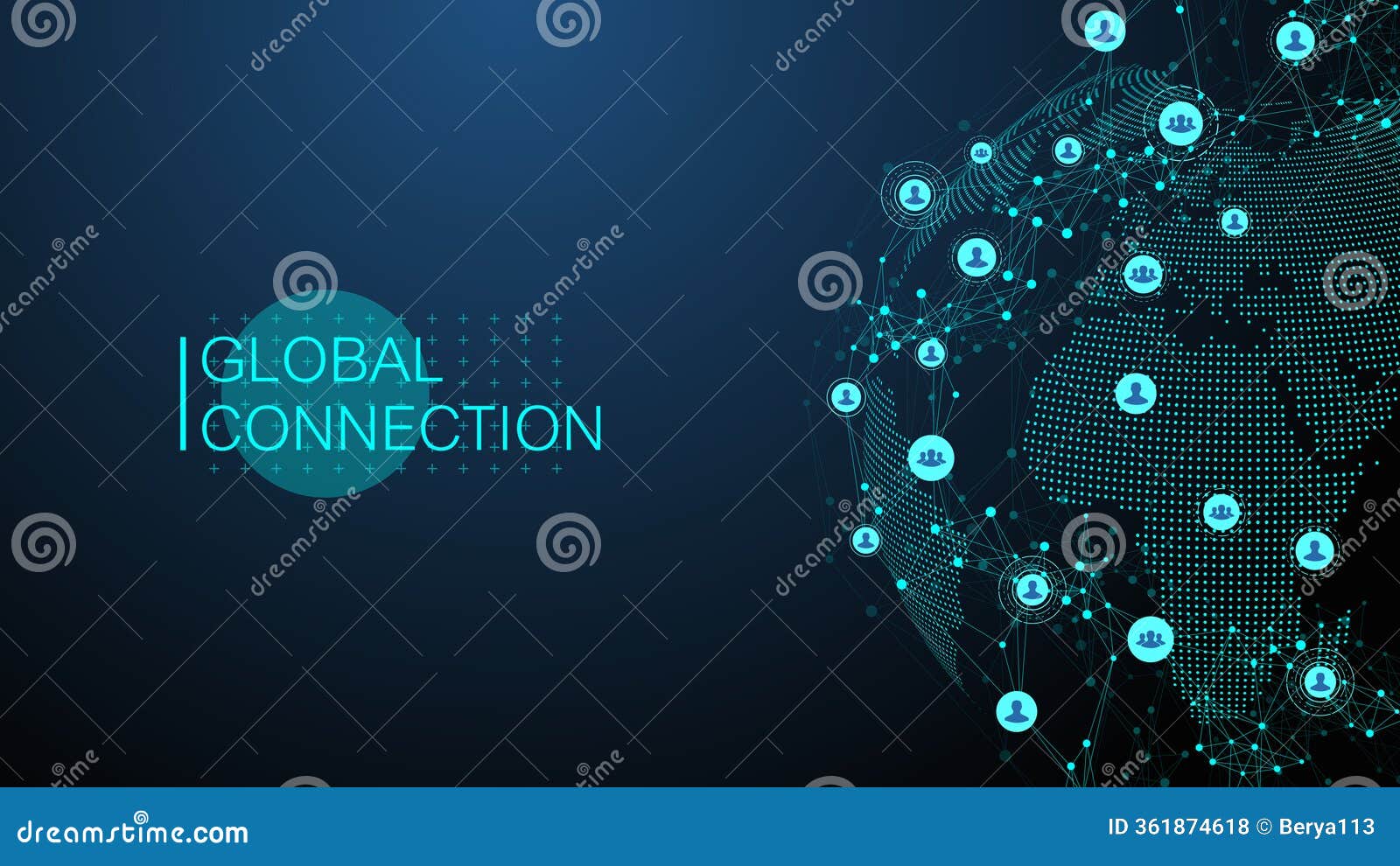 Global Network Connection Banner Design Template Idea. Header Social ...