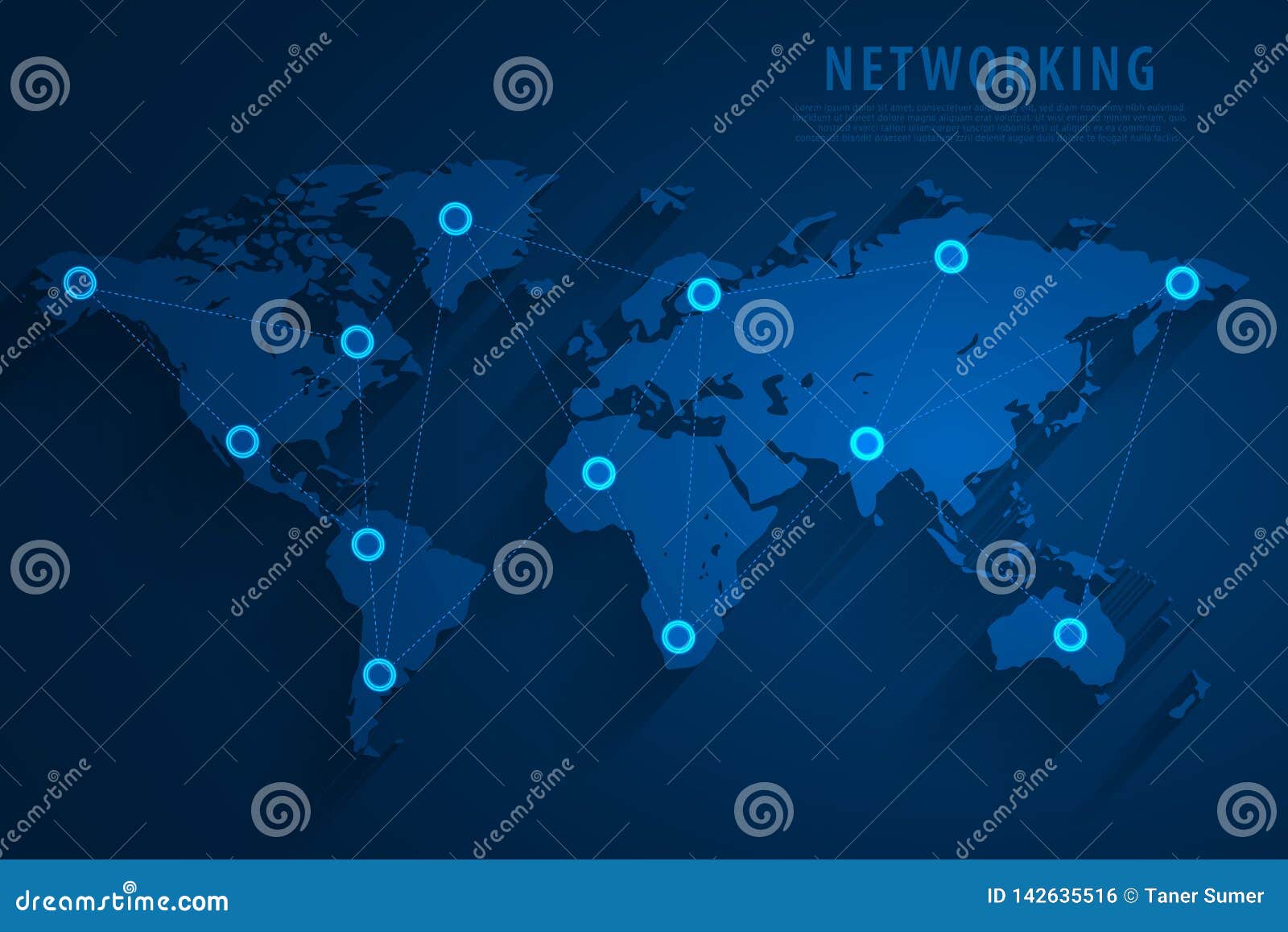 Global Network Connection Blue Background, Vector Stock Vector ...