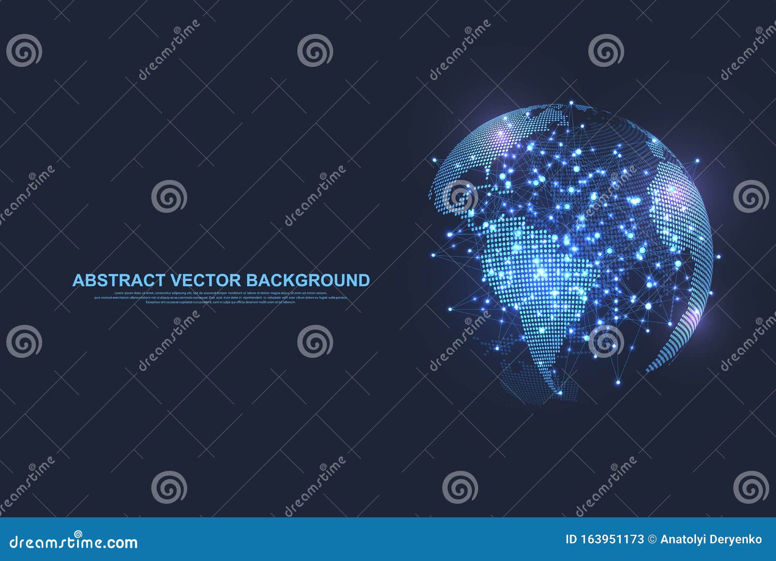 Global Network Connection Concept. Big Data Visualization Stock Vector ...