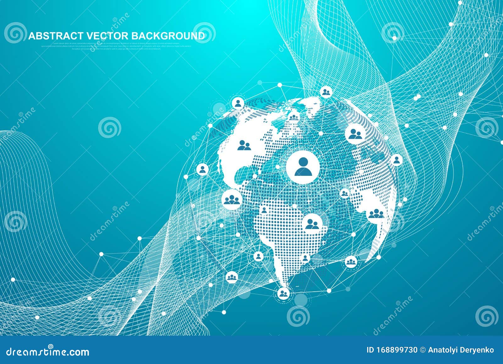 Global Network Connection Concept. Big Data Visualization Stock Vector ...