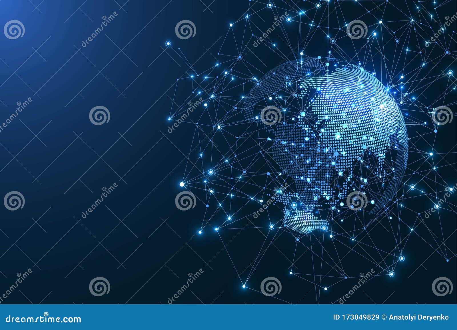 Global Network Connection Concept. Big Data Visualization Stock Vector ...