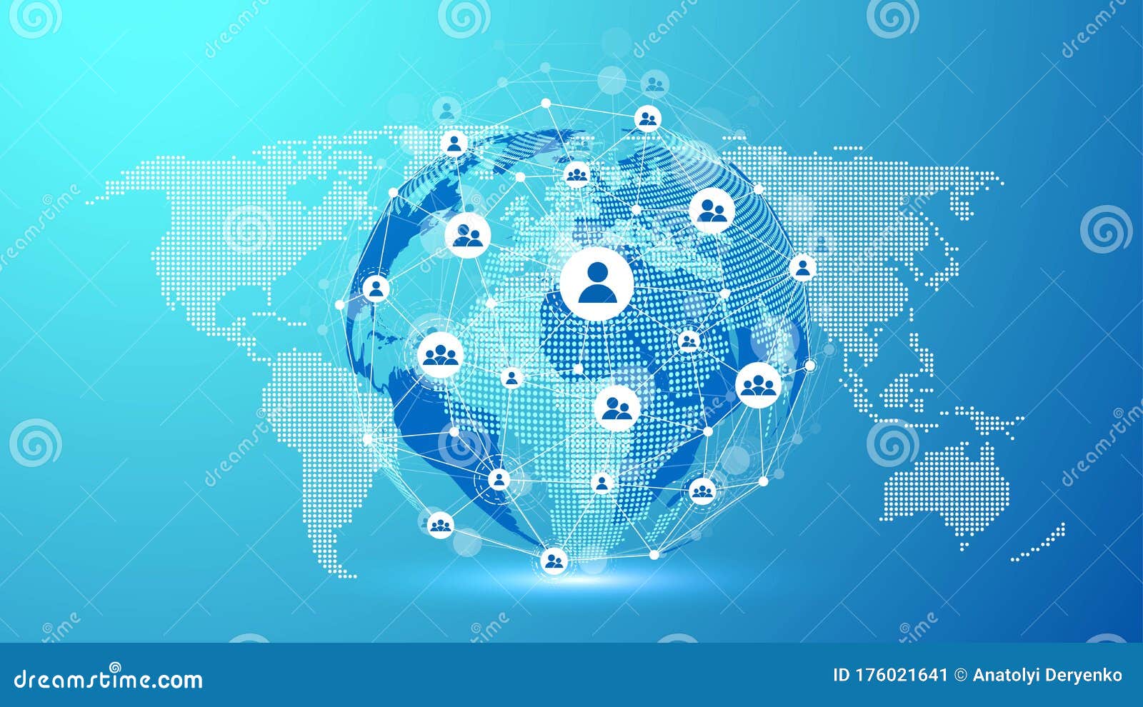Global Network Connection Concept. Big Data Visualization Stock Vector ...