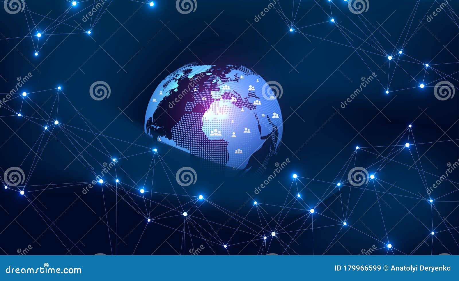 Global Network Connection Concept. Big Data Visualization Stock Vector ...