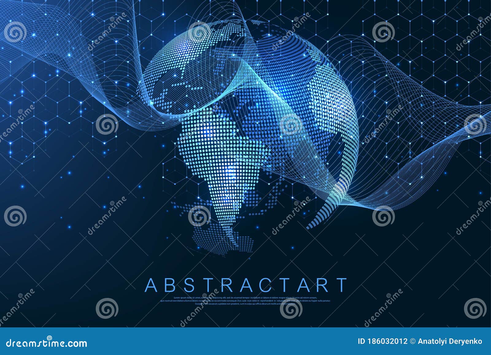 Global Network Connection Concept. Big Data Visualization Stock Vector ...
