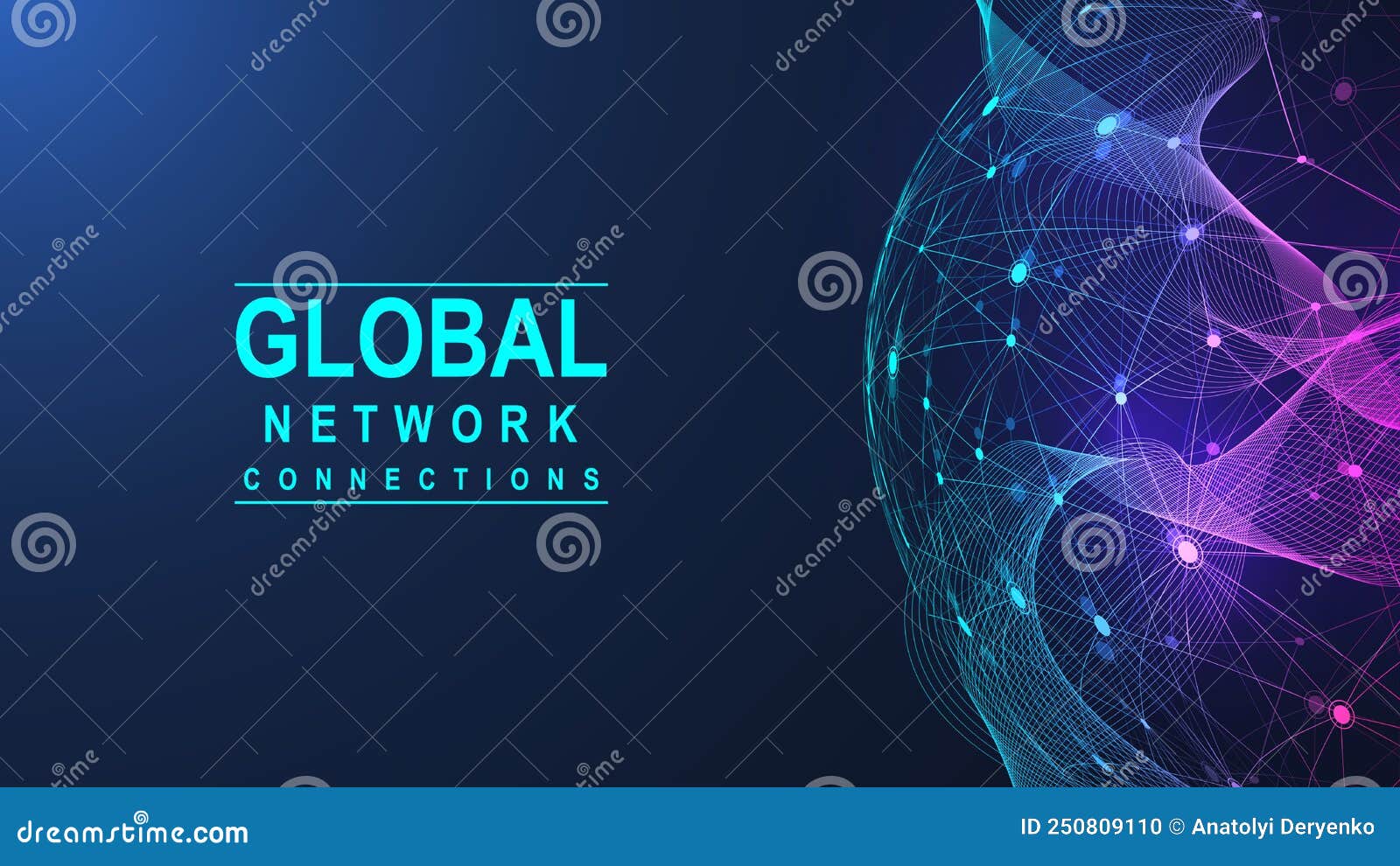 Global Network Connection Concept. Big Data Visualization Stock Vector ...