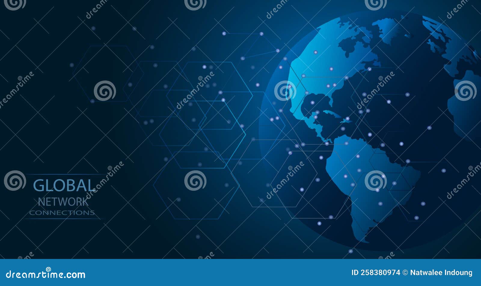 Global Network Connection Concept. Big Data Visualization. Social ...