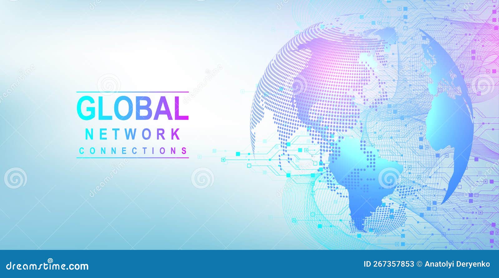 Global Network Connection Concept. Big Data Visualization Stock Vector ...