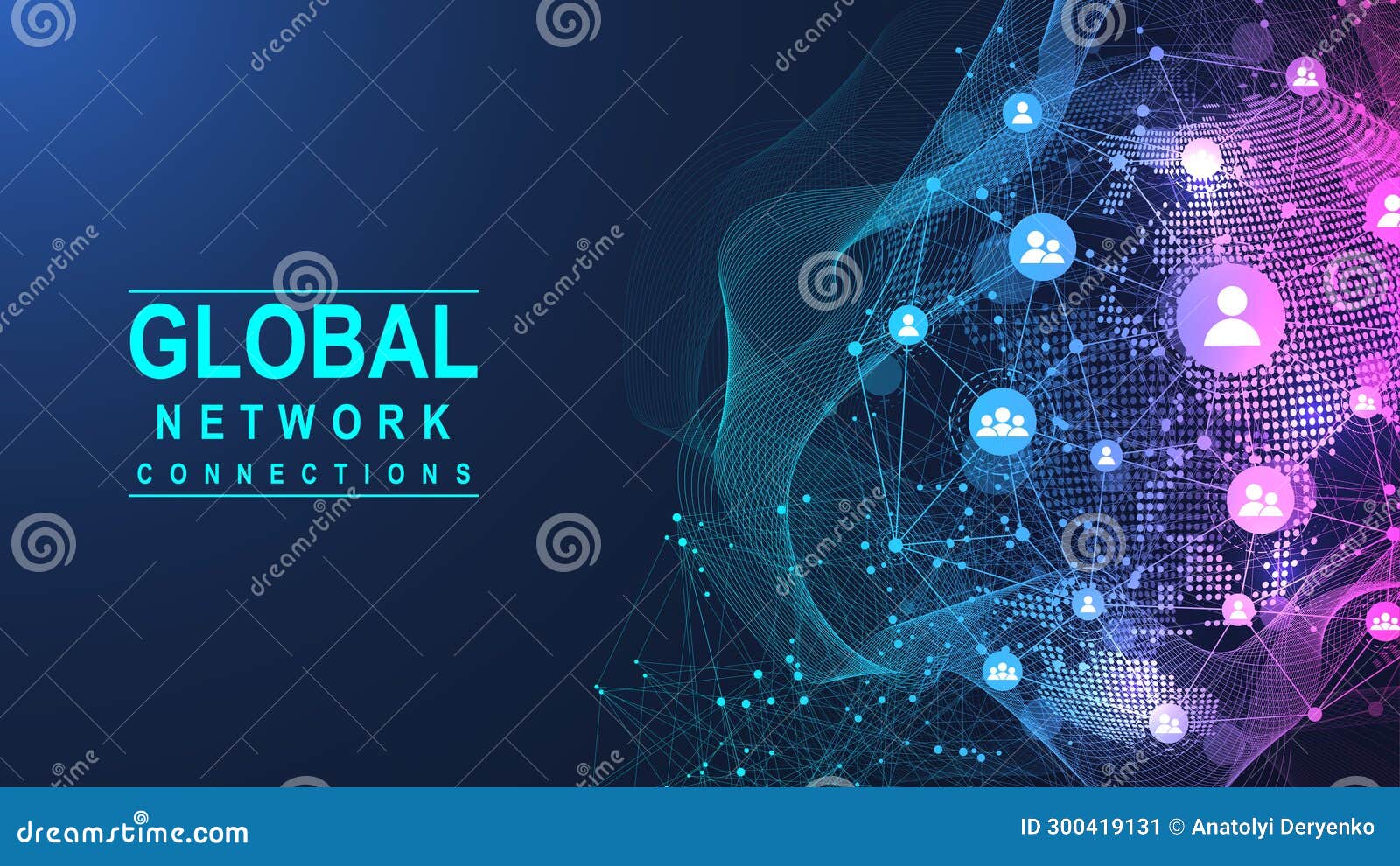 Global Network Connection Concept. Big Data Visualization Stock ...