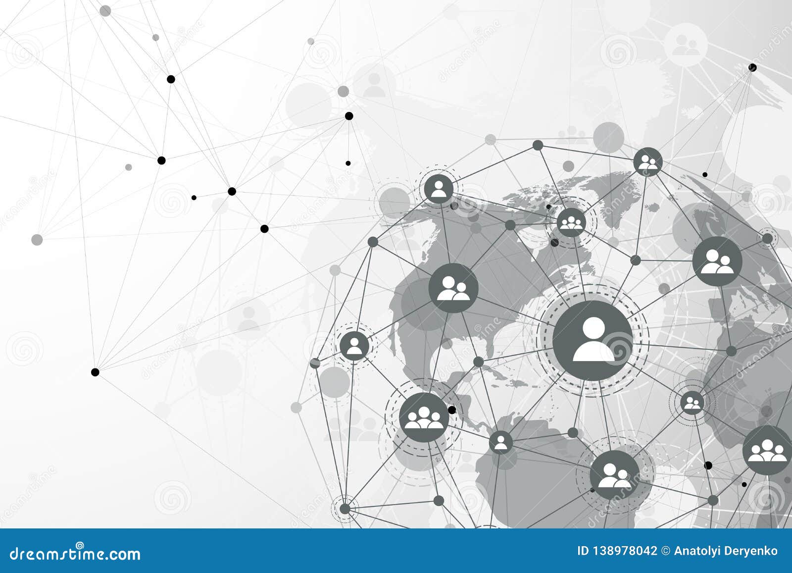 Global Network Connection Concept. Big Data Visualization Stock Vector ...