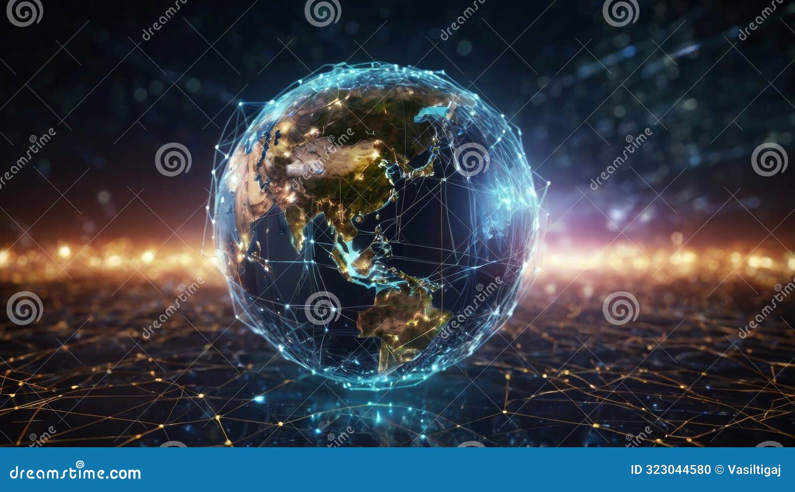 Global Network Connection Concept Stock Illustration - Illustration of ...