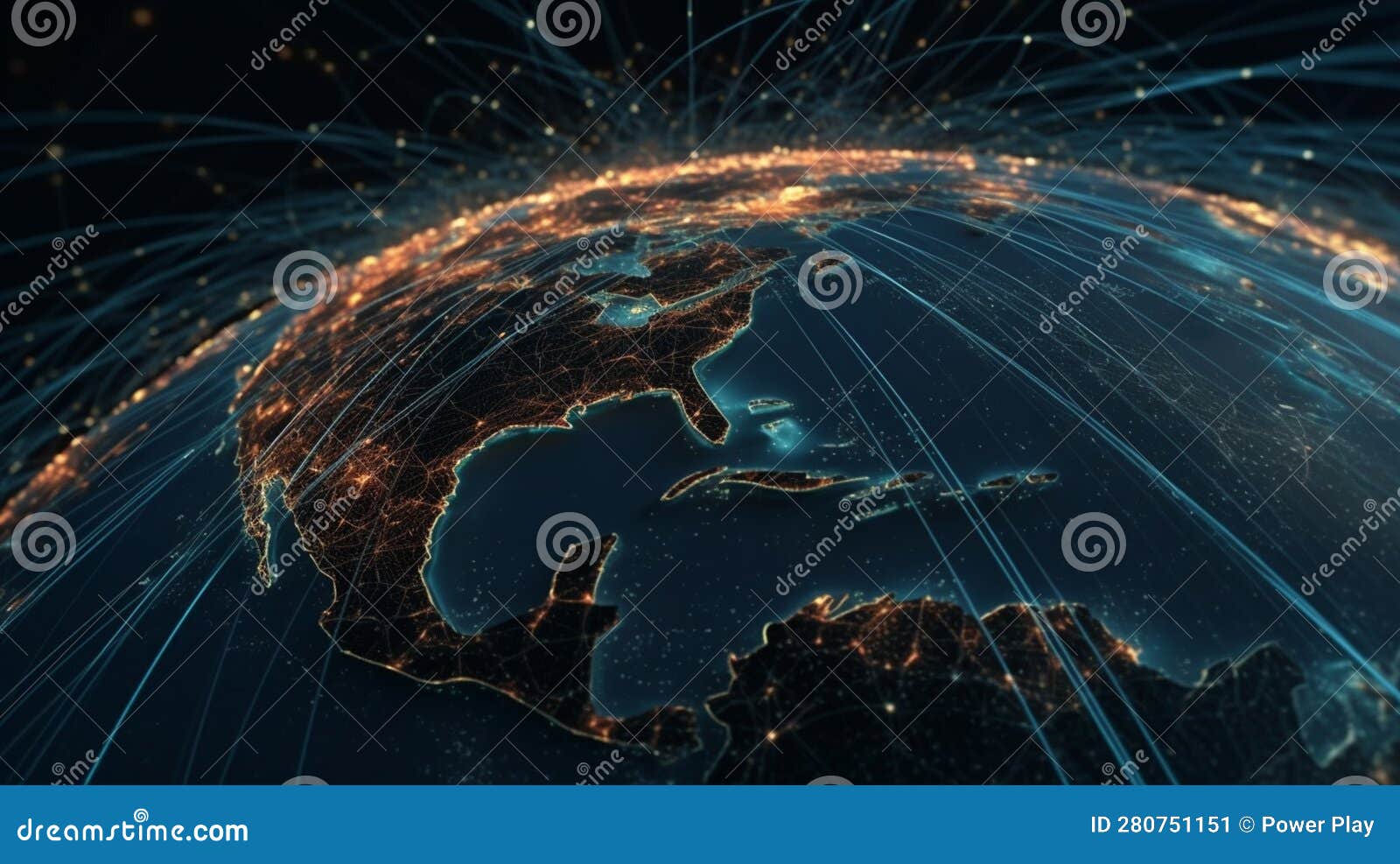 Global Network Connection Covering the World 3D Rendering Elements ...