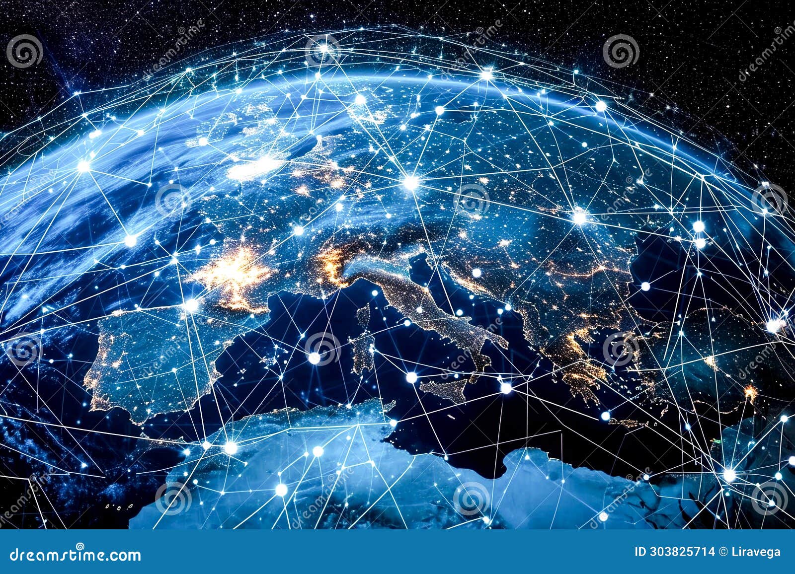 Global Network Connection and Data Connections Stock Photo - Image of ...