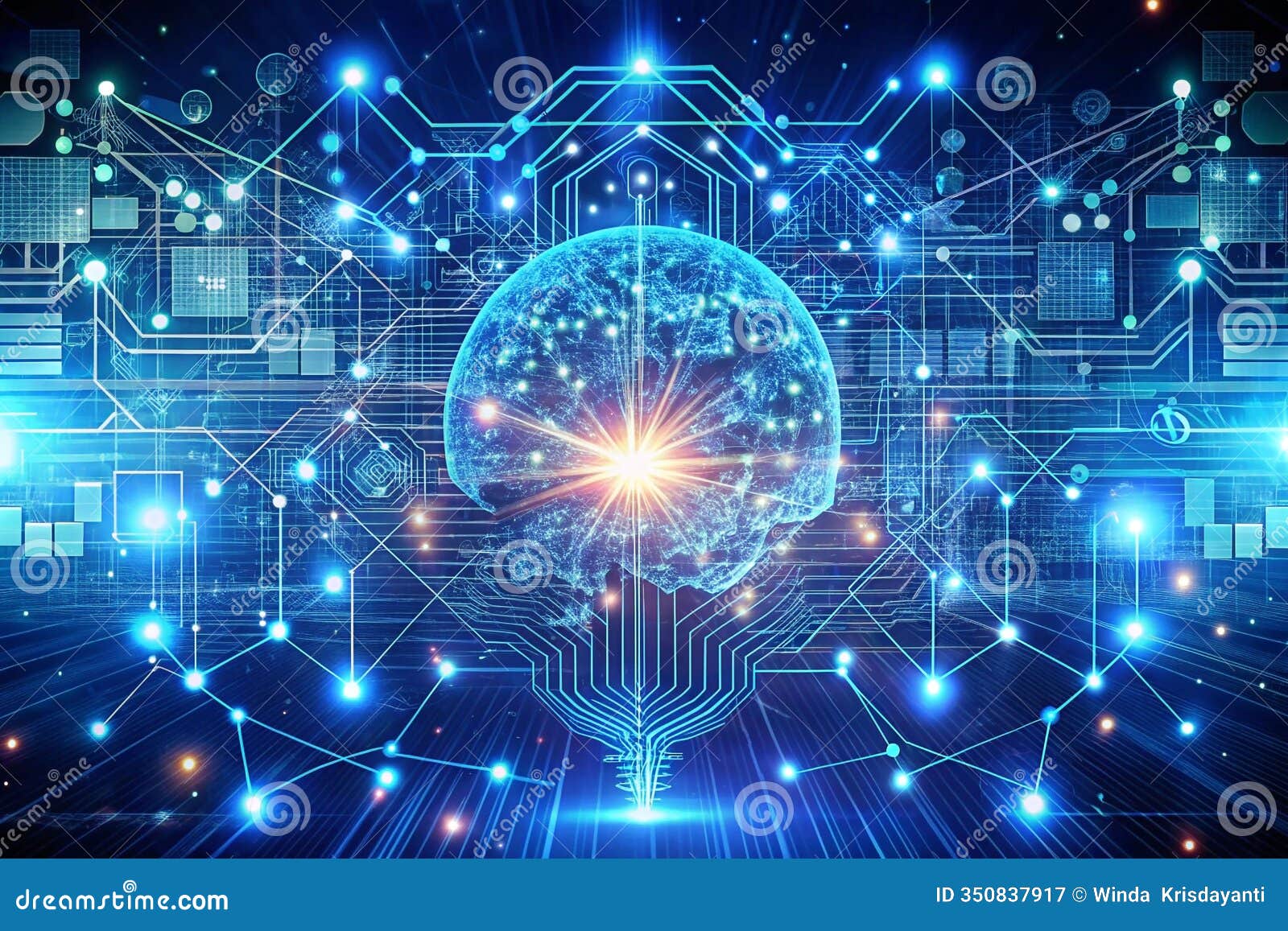 Global Network Connection, Digital Technology, Data Flow, Futuristic ...