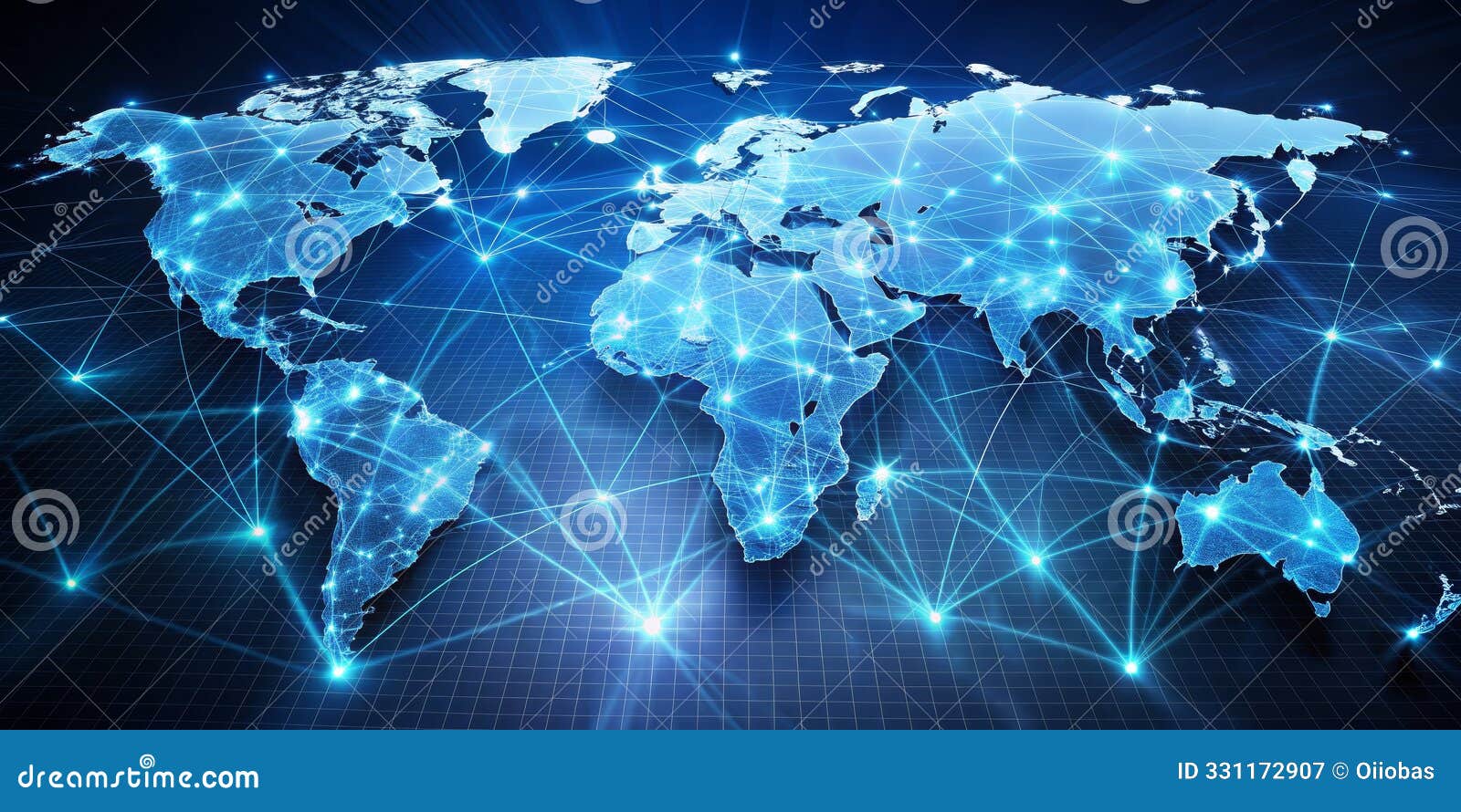Global Network Connection - Digital World Map Illustration Stock ...