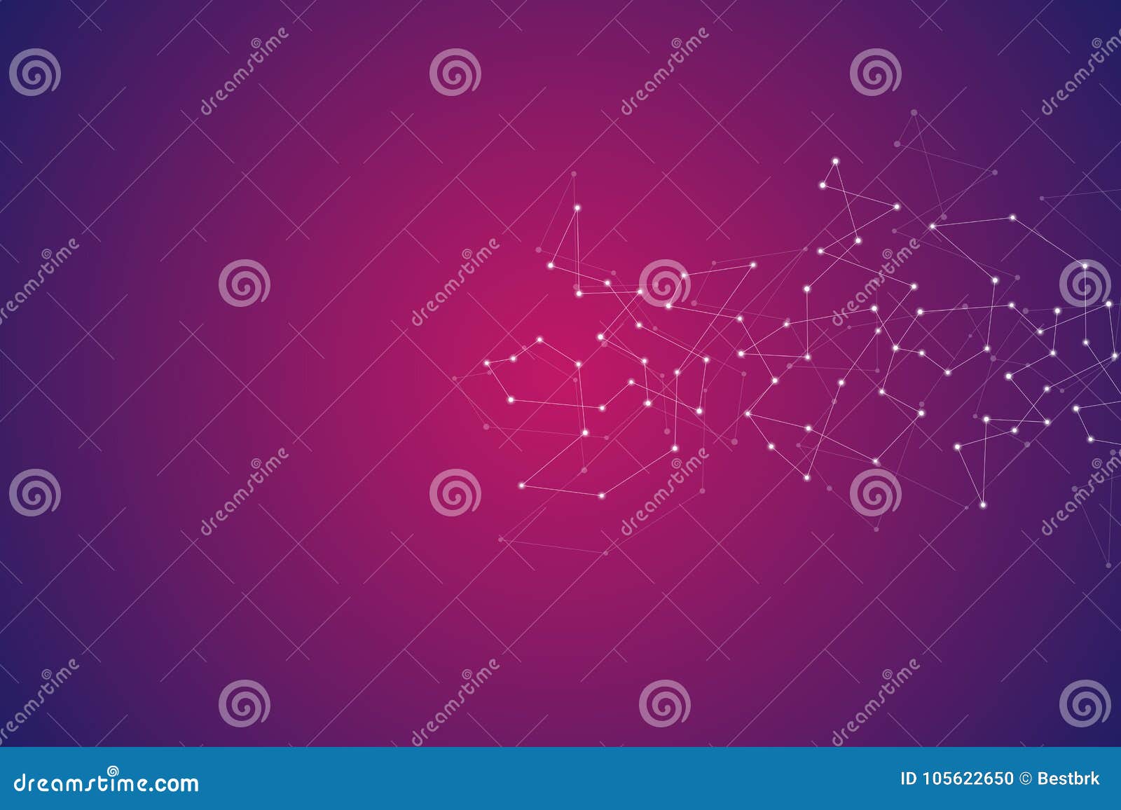 Global Network Connection with Dots and Lines. Polygonal Linear Digital ...