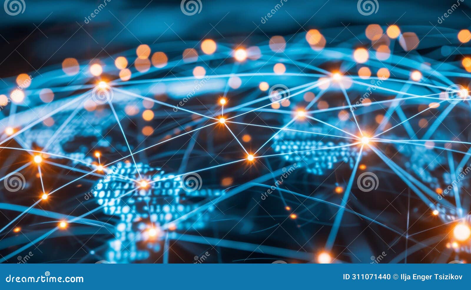 Global Network Connection Earth Covered by Innovative Perceptron Lines ...