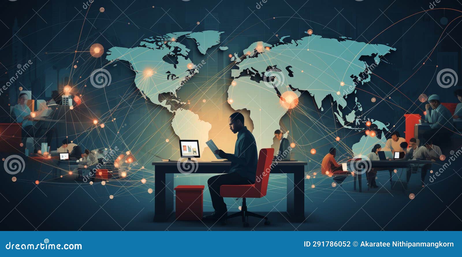 Global Network Connection, Exchange Business Information Stock ...