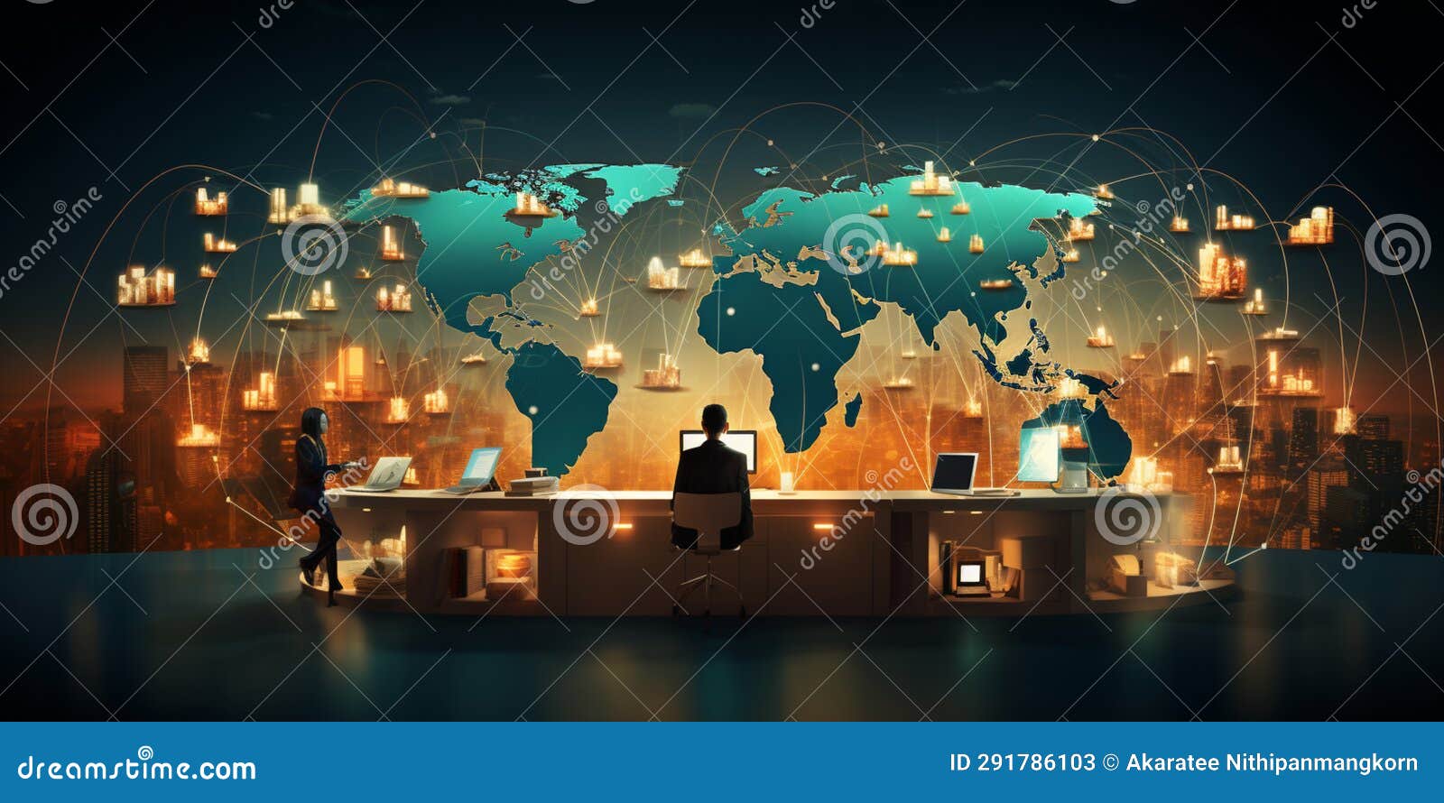 Global Network Connection, Exchange Business Information Stock ...