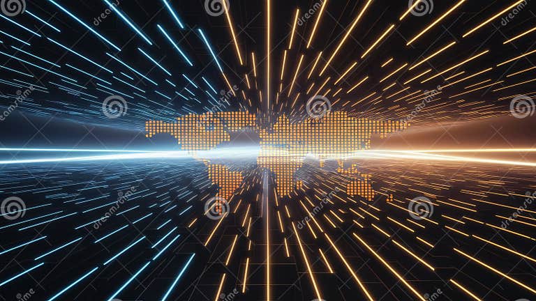 Global Network Connection, Futuristic World Map High Quality Image ...