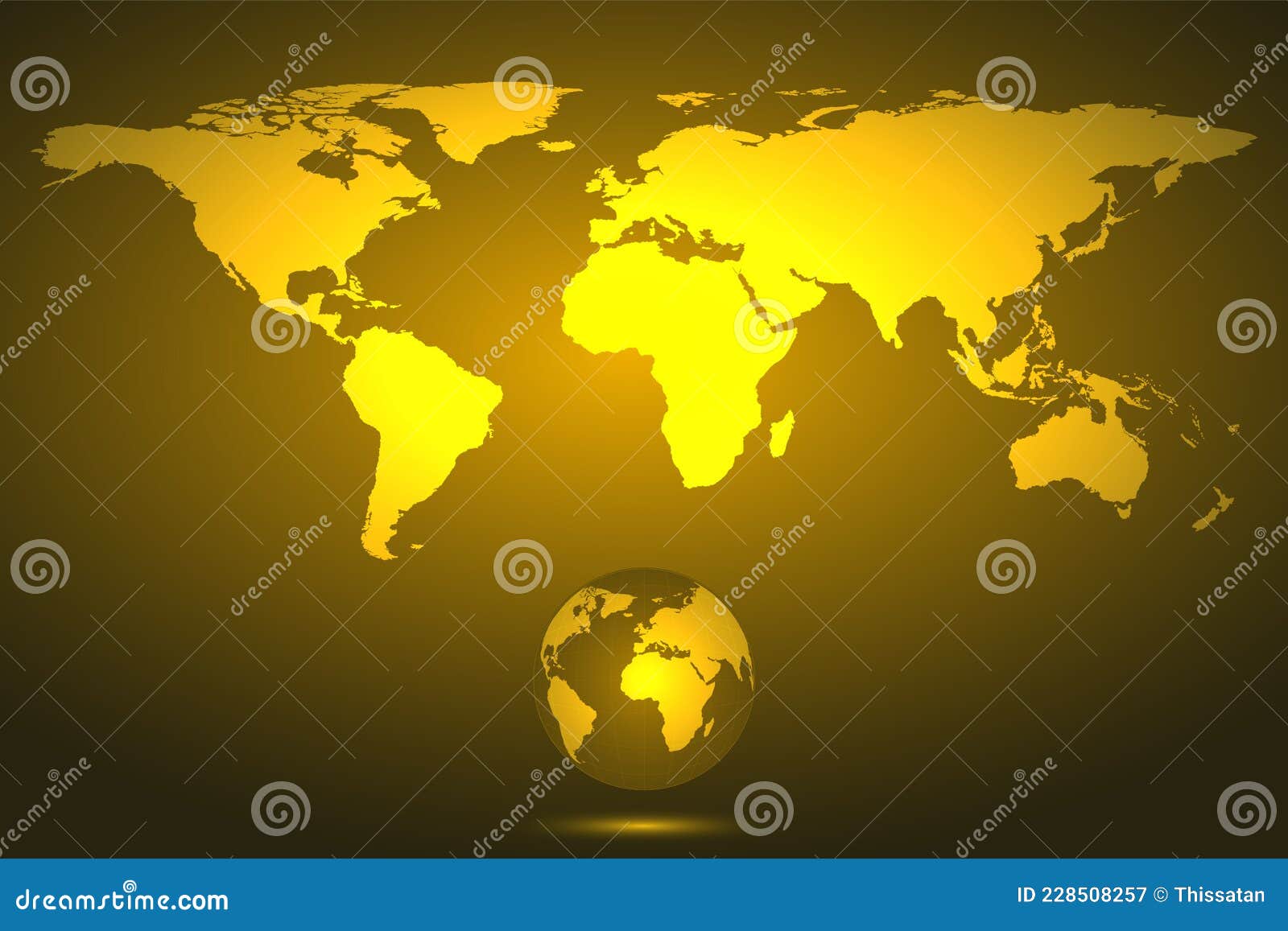 Global Network Connection. Gold World Map and Earth As Business ...