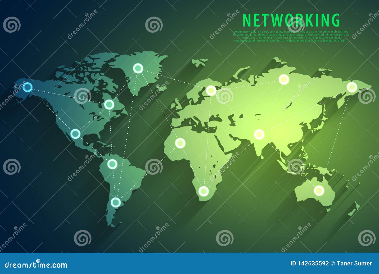 Global Network Connection Green Background, Vector Stock Vector ...