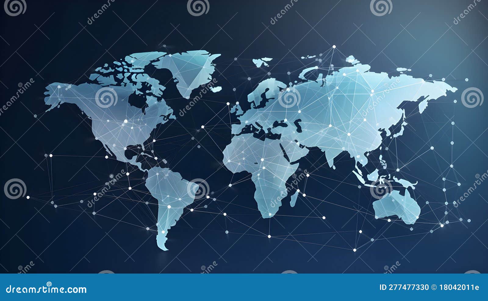 Global Network Connection Illustration. World Map Point and Line ...