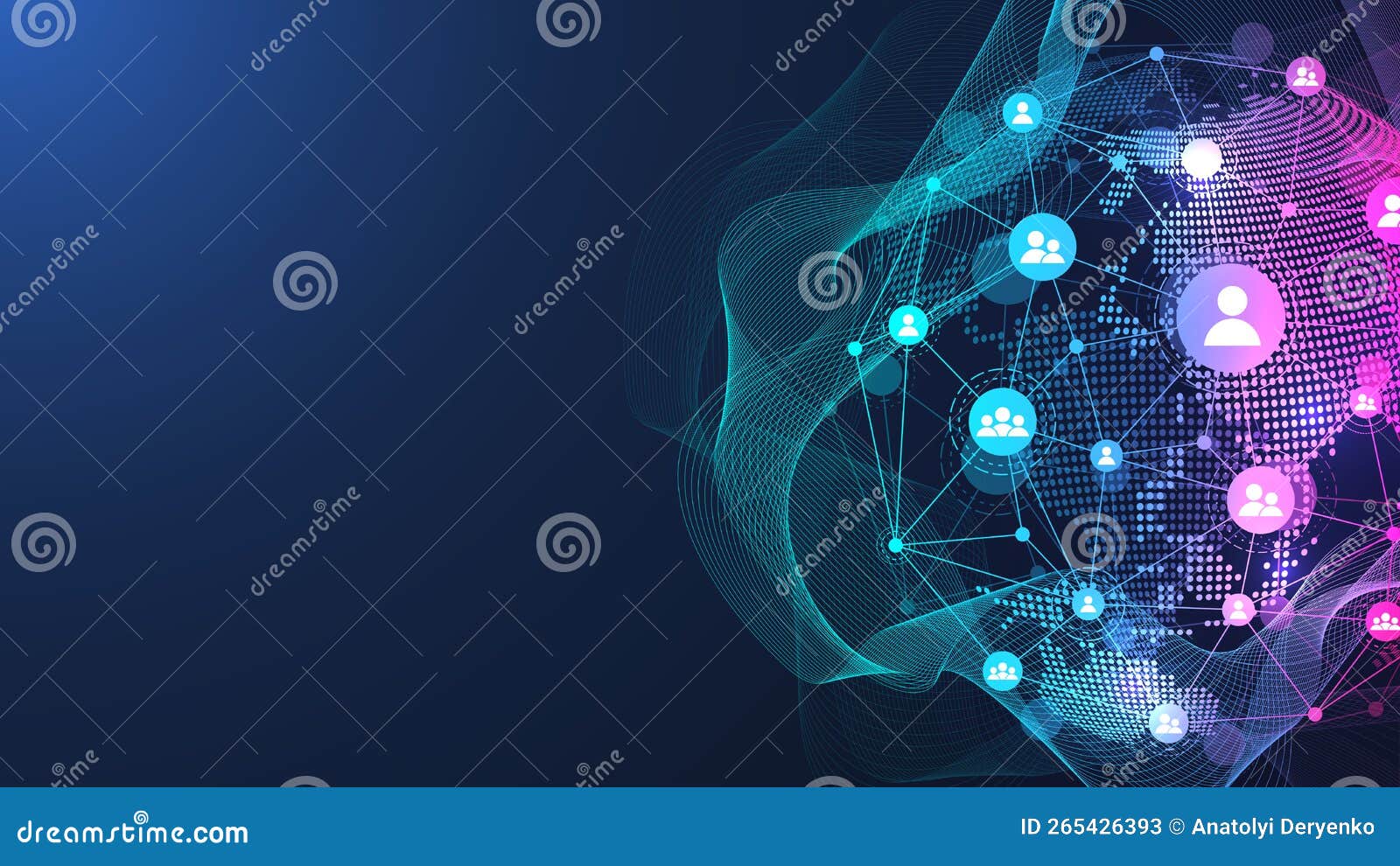 Global Network Connection Illustration. World Map Point and Line ...