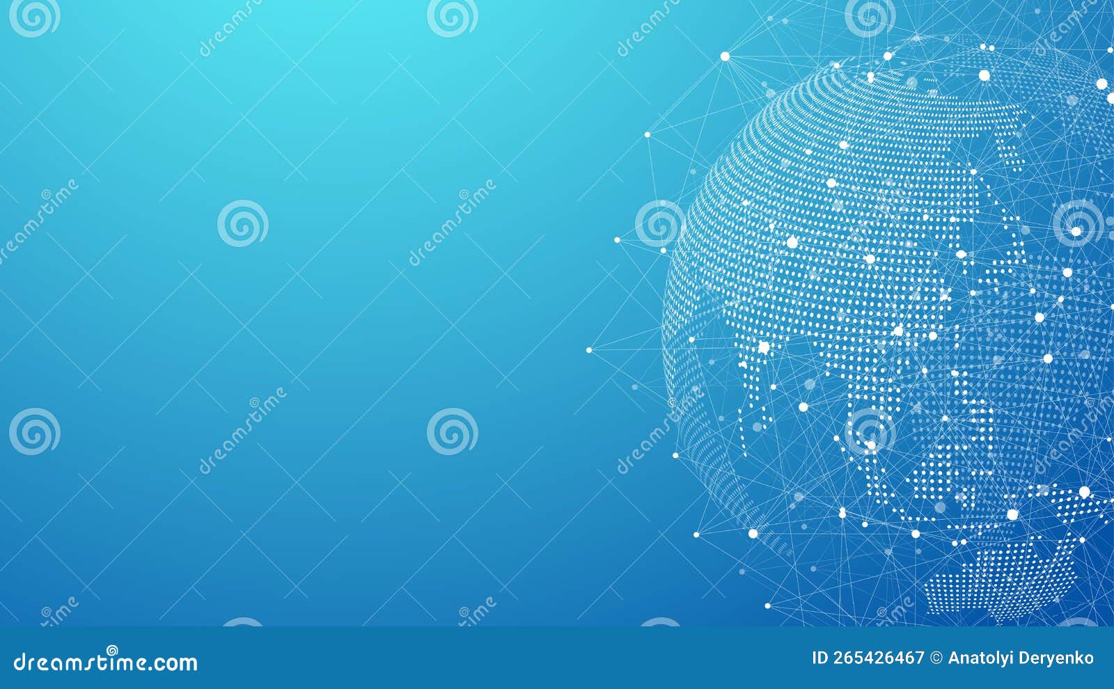 Global Network Connection Illustration. World Map Point and Line ...