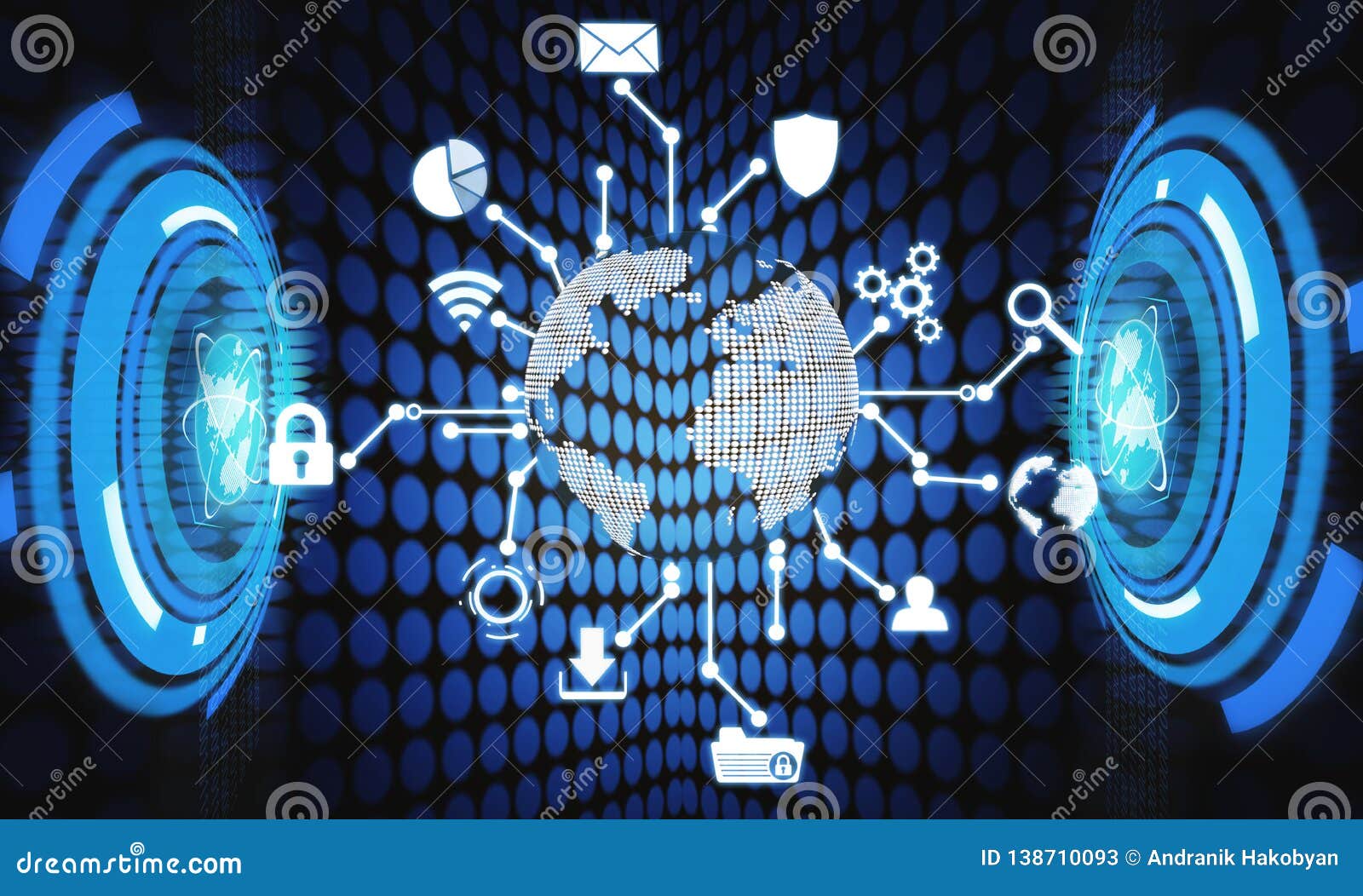 Global Network Connection. Modern World Technology Stock Illustration ...