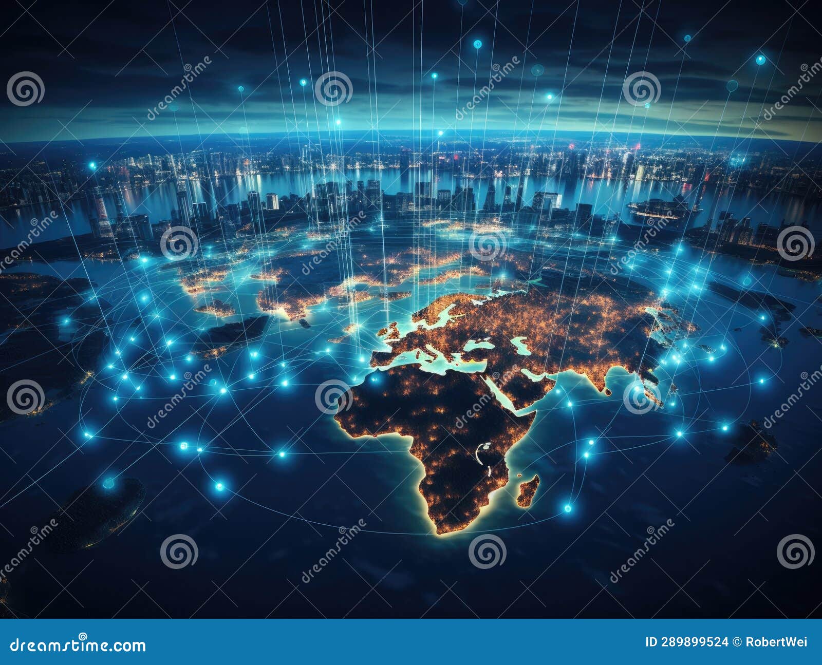Global Network Connection Over the World Stock Photo - Image of ...