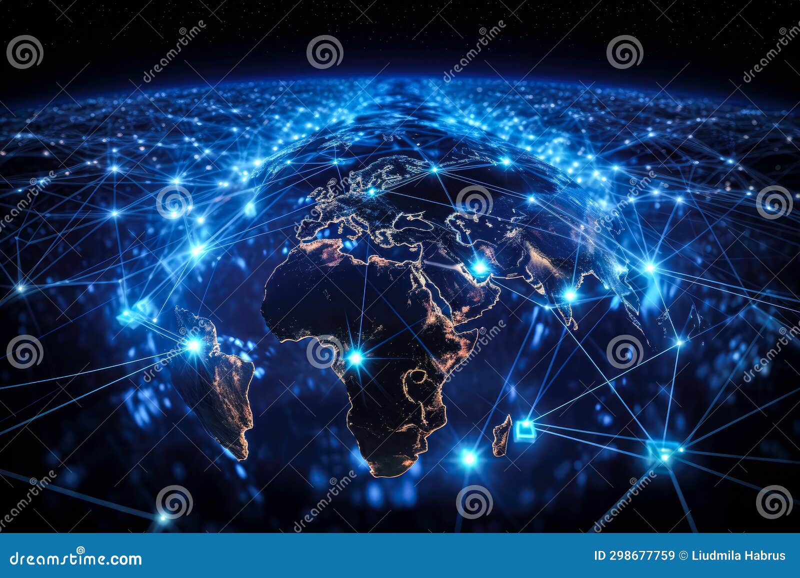 Global Network Connection on Planet Earth Stock Image - Image of global ...