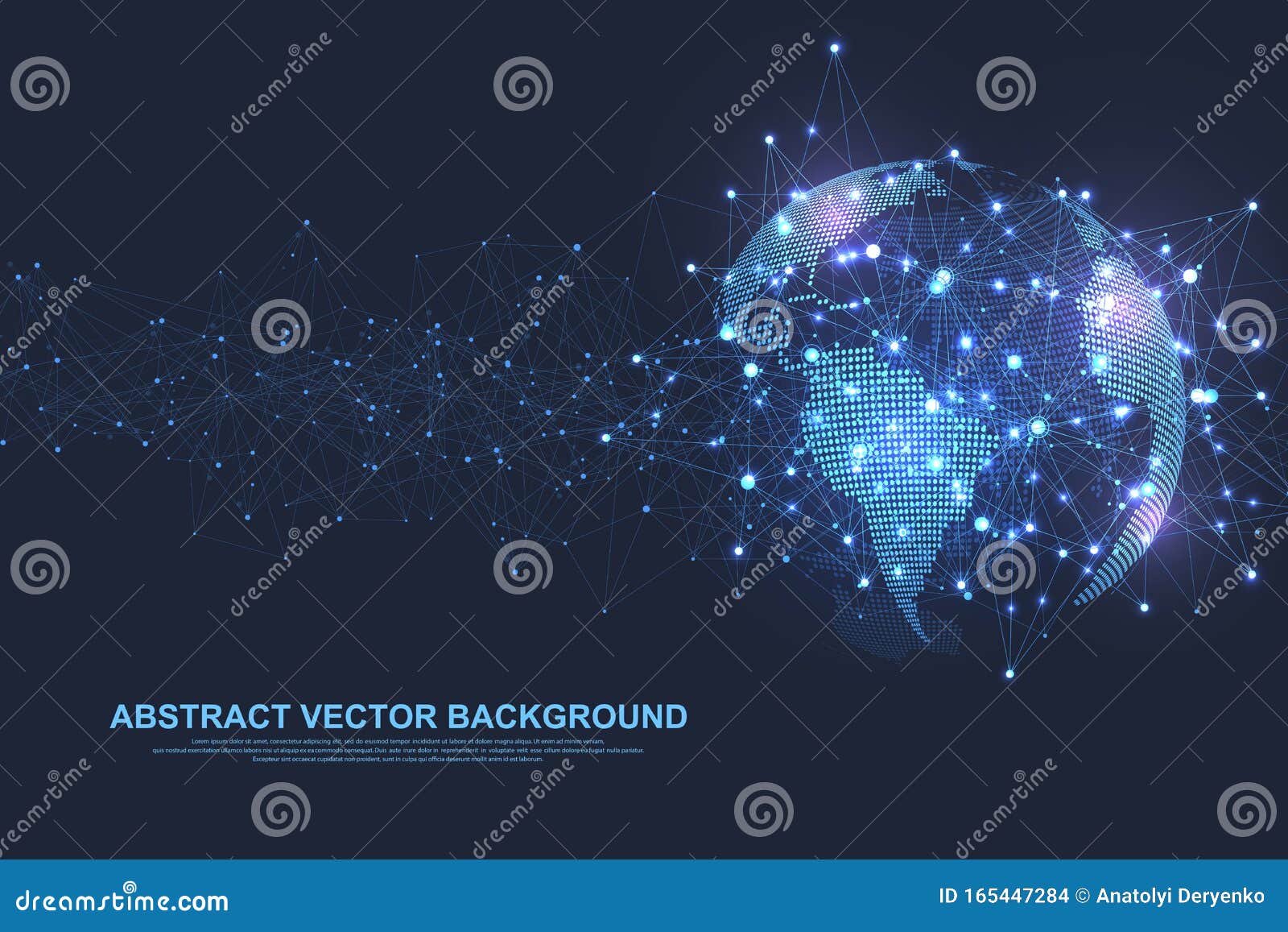 Global Network Connection Social Concept. Big Data Visualization ...