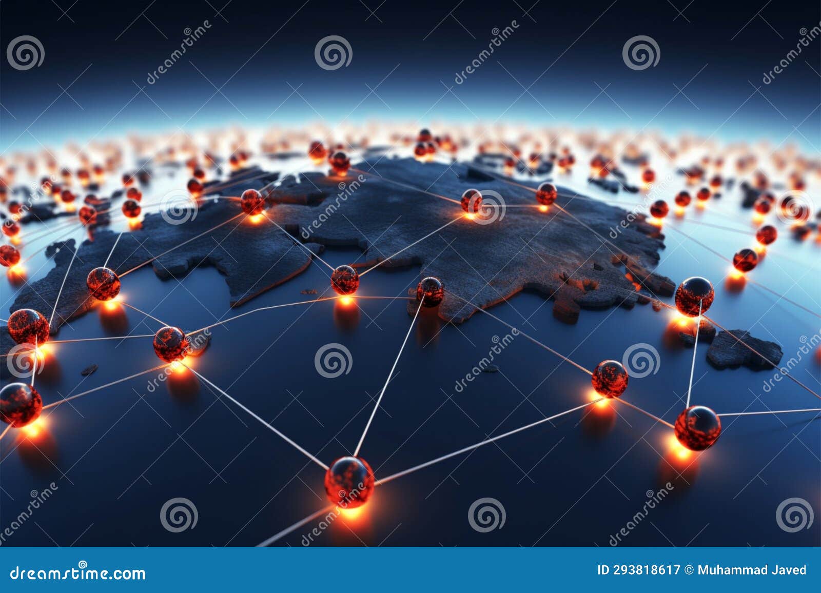 A Global Network Connection Symbolized by a Modern World Technology ...