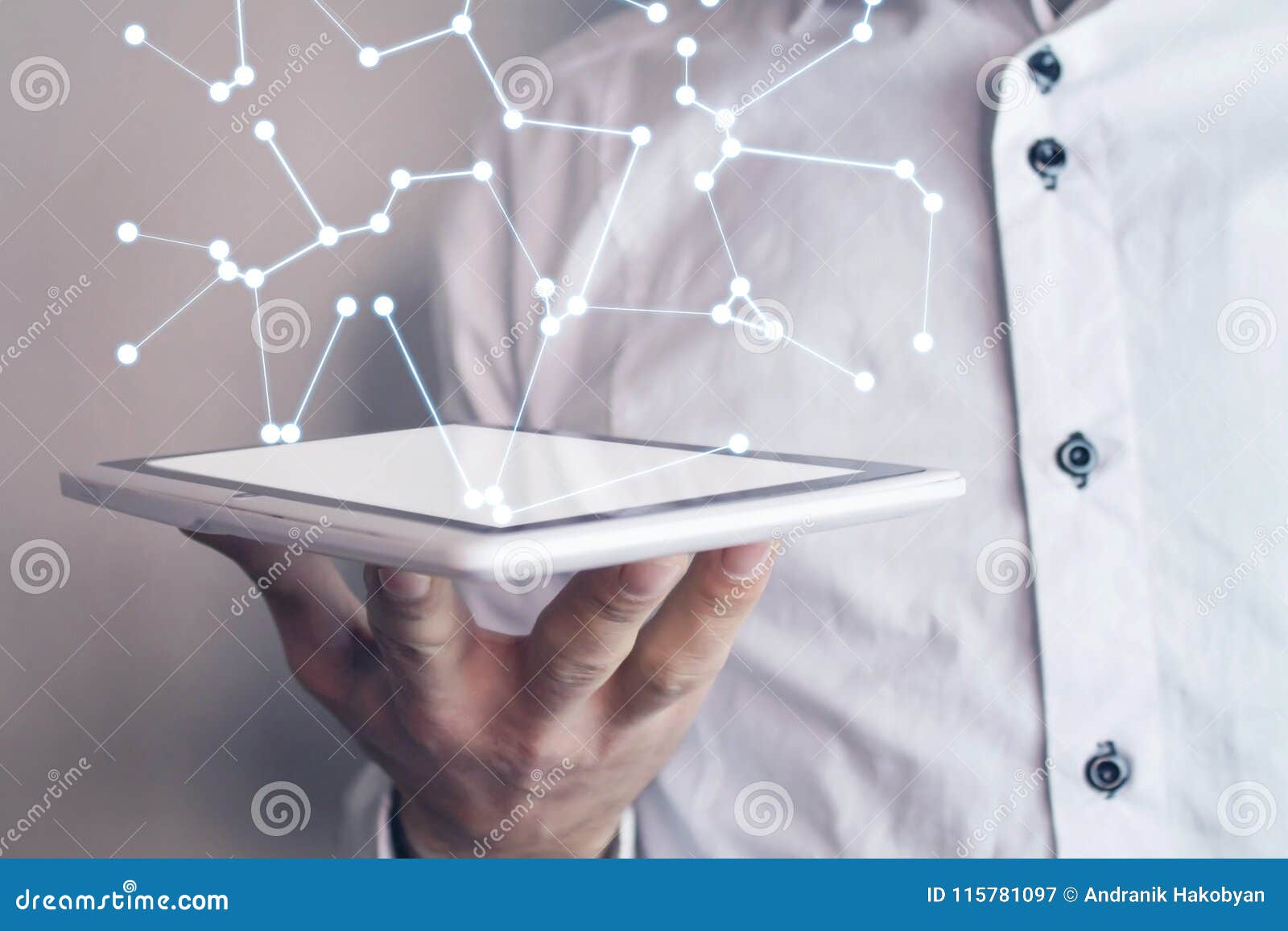 Global Network Connection System. Stock Image - Image of business, hand ...