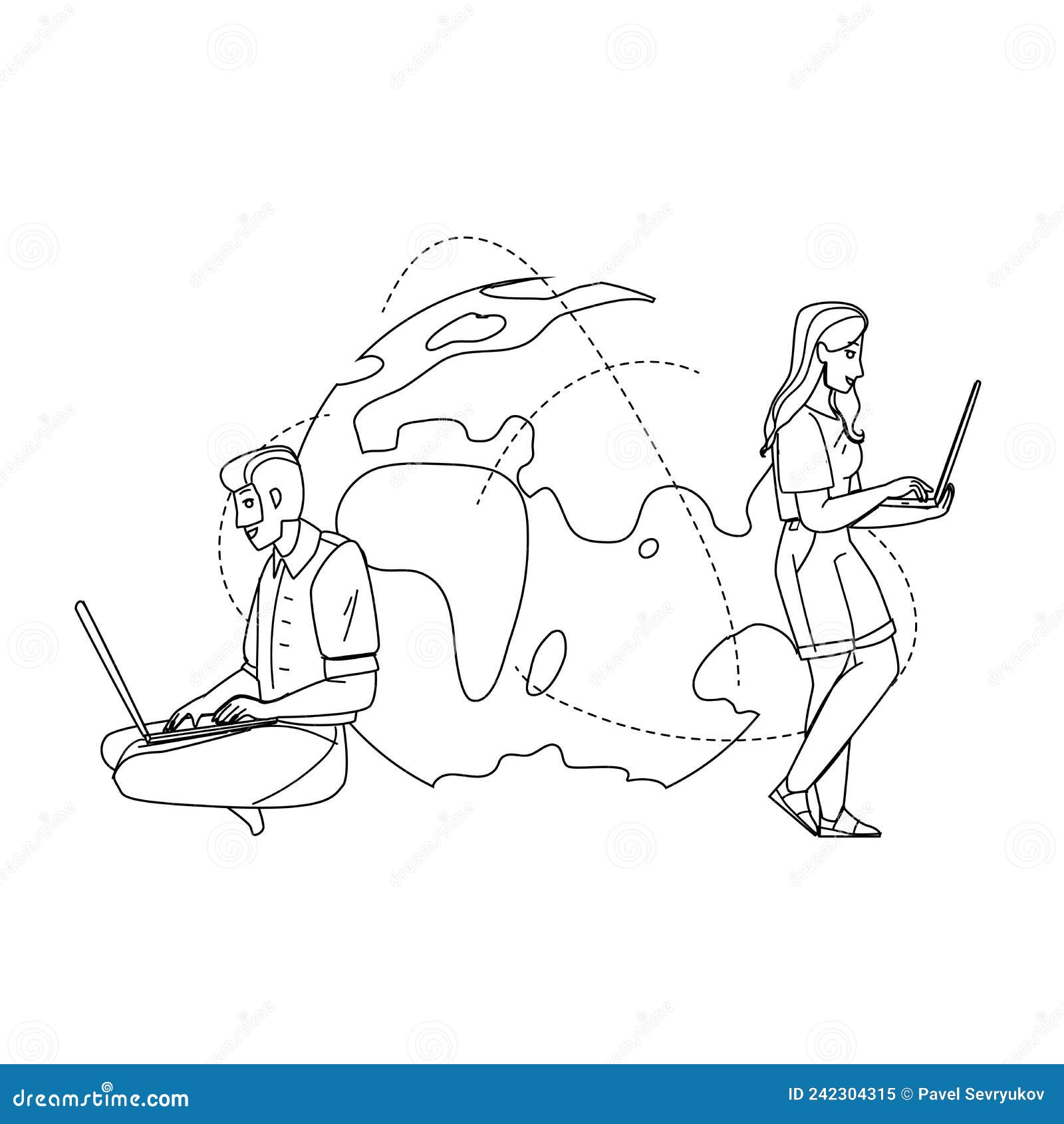 Global Network Connection Technology Users Vector Stock Vector ...