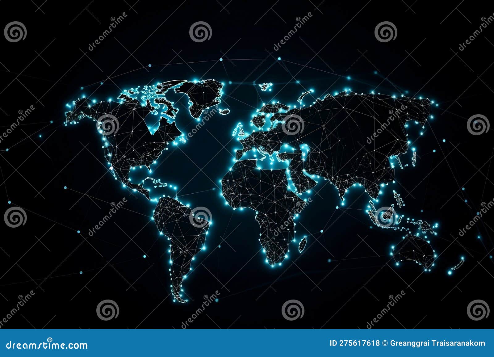 Global Network Connection World Map. Illustration Stock Illustration ...