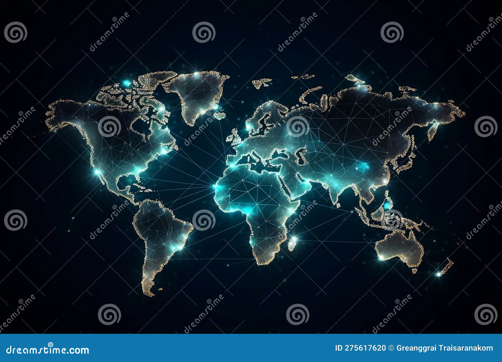 Global Network Connection World Map. Illustration Stock Illustration ...