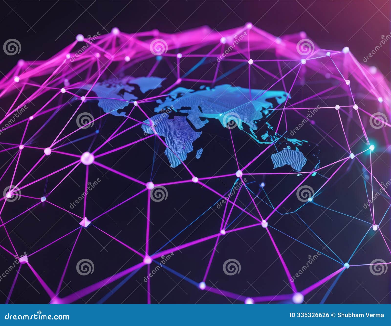 Global Network Connection. World Map of Internet. Composition of the ...
