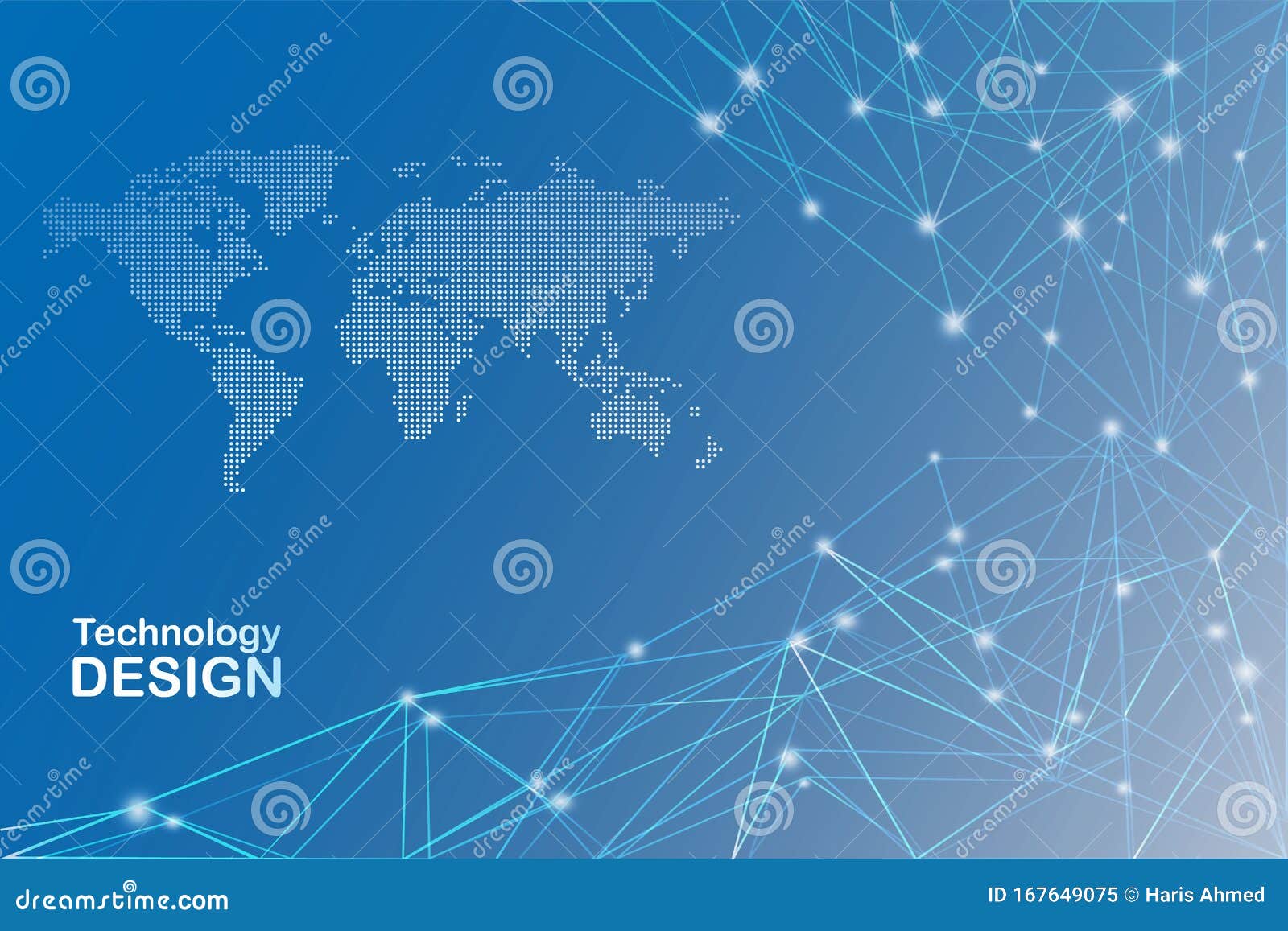 World Map Point and Line Composition Concept Stock Illustration ...