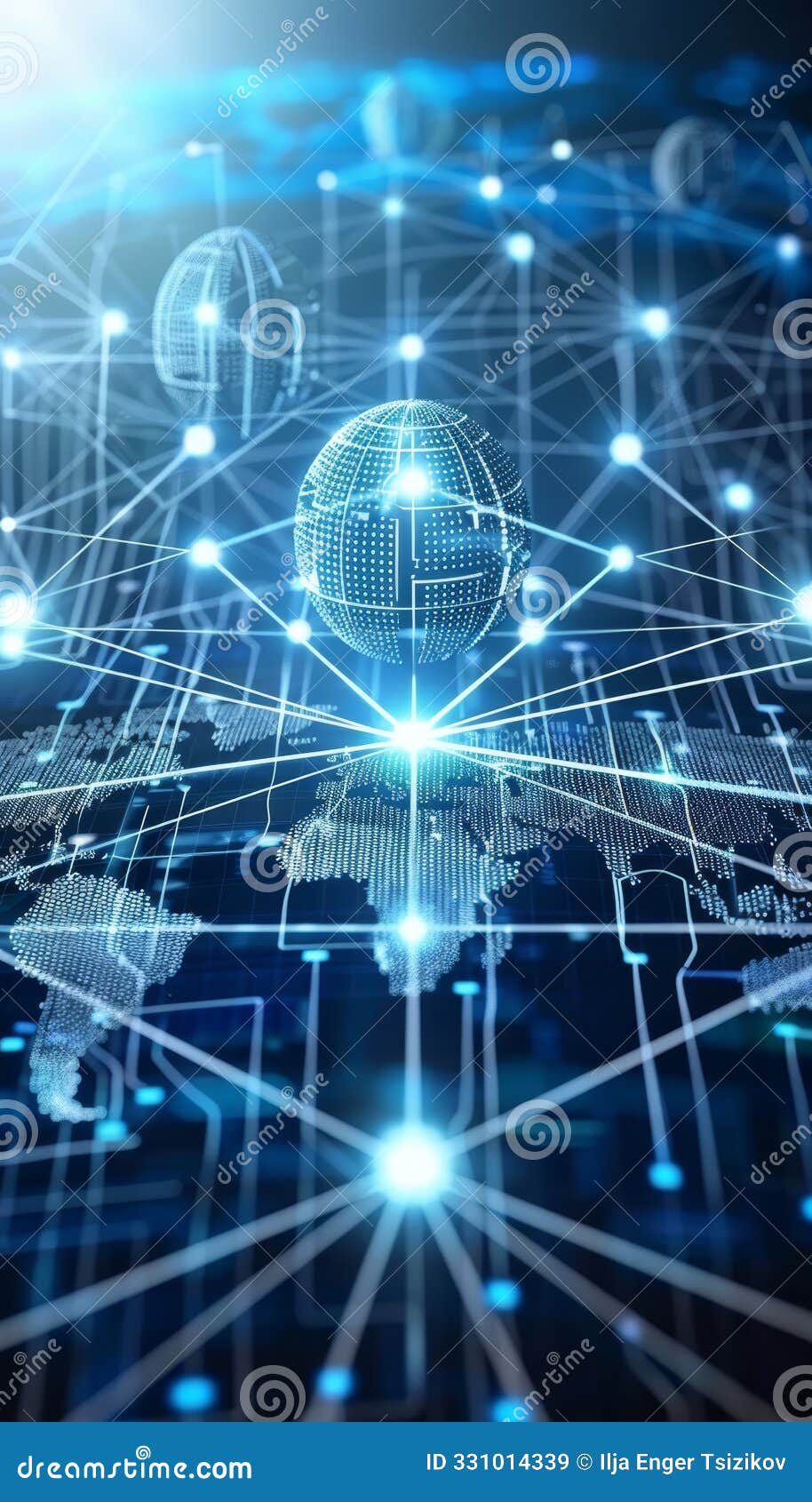 Global Network Connections and Data Exchange Technology Concept with ...