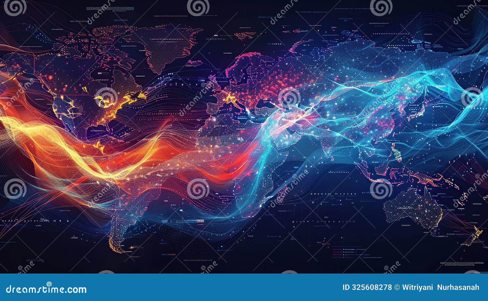 Global Network Connections stock illustration. Illustration of ...
