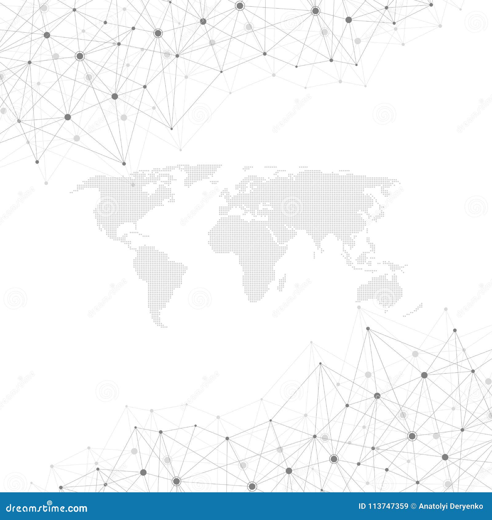 Global Network Connections with Dotted World Map. Internet Connection ...