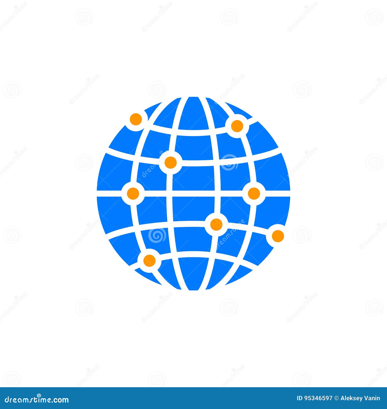 Global Network Connections Icon Vector, Filled Flat Sign, Solid Stock ...