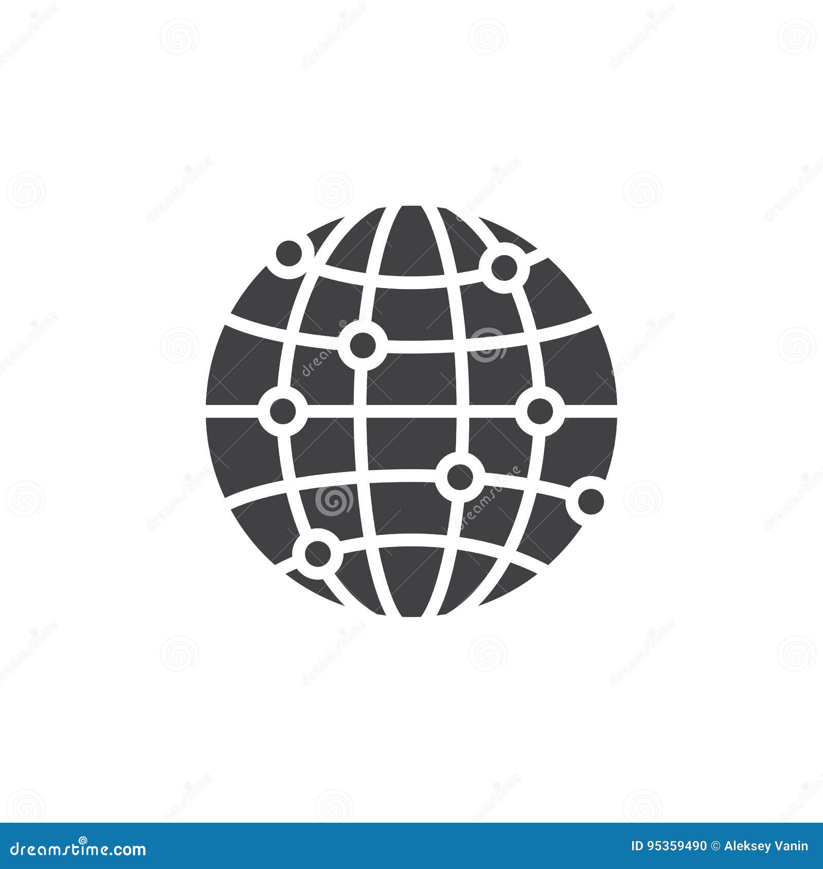 Global Network Connections Icon Vector, Filled Flat Sign, Solid Stock ...