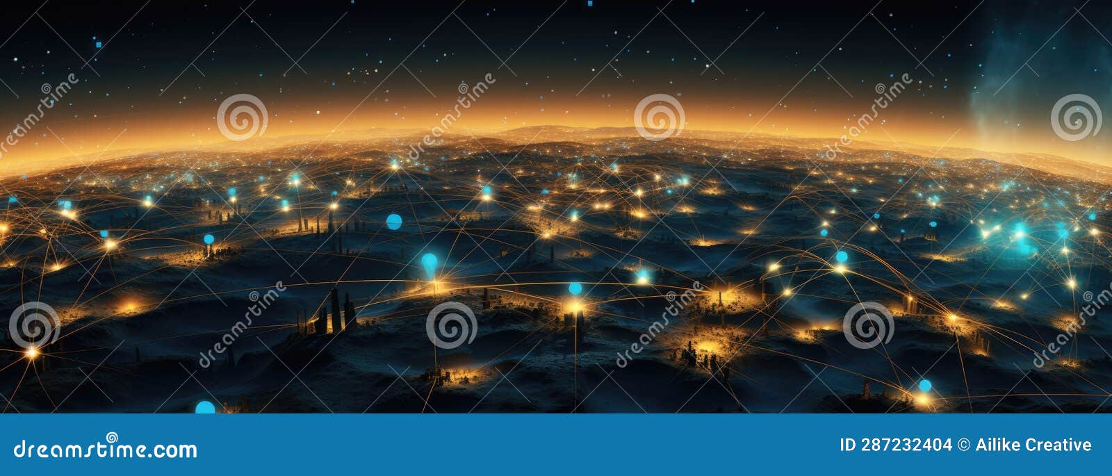 Global Network of Connections Over Planet Earth Stock Illustration ...