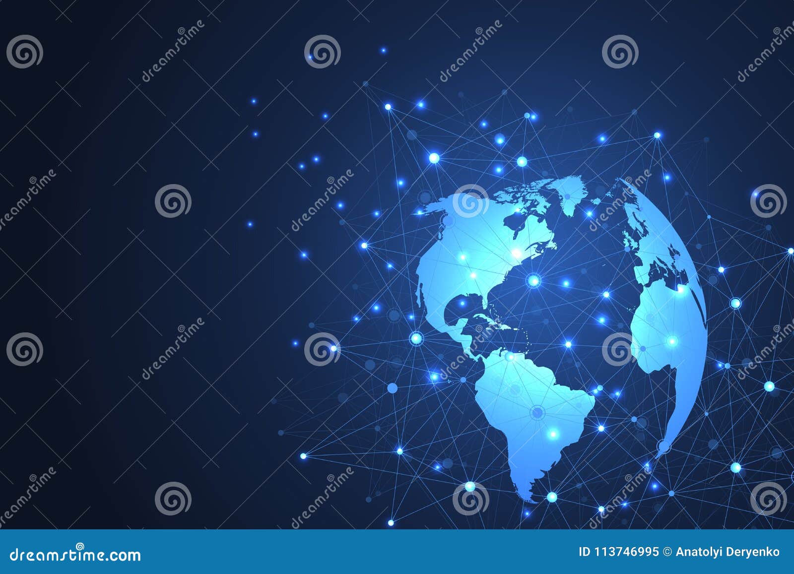 Global Network Connections With Points And Lines. Internet Connection ...
