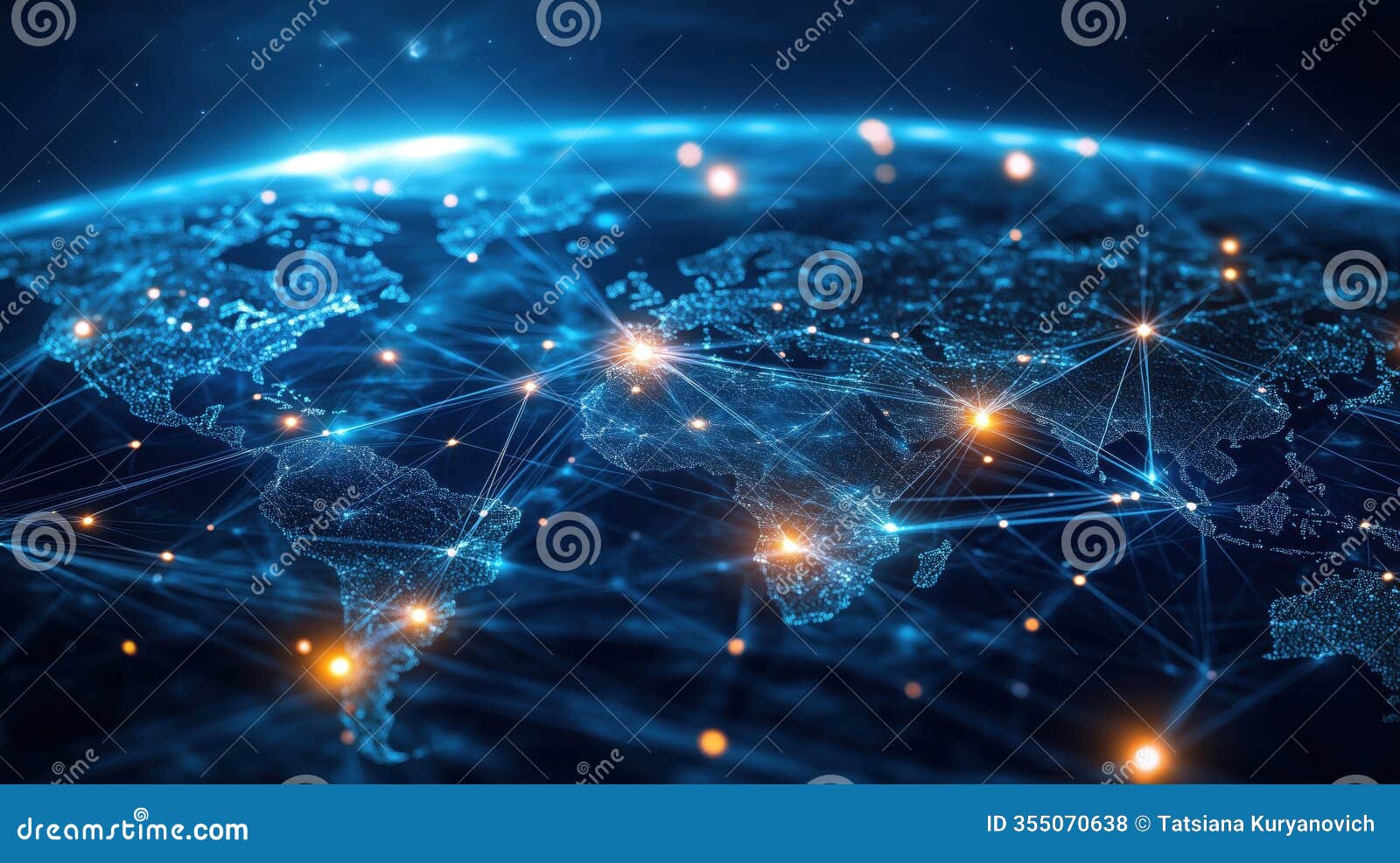 Global Network Connections Visualized Over Earth Stock Photo - Image of ...