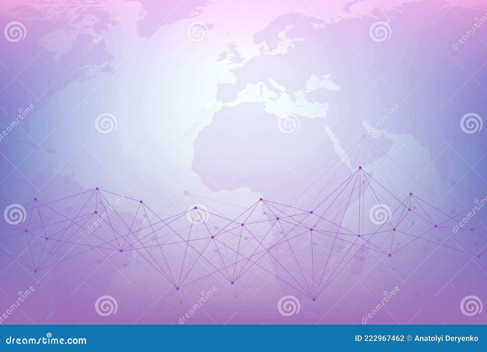 Global Network Connections with World Map. Internet Connection ...